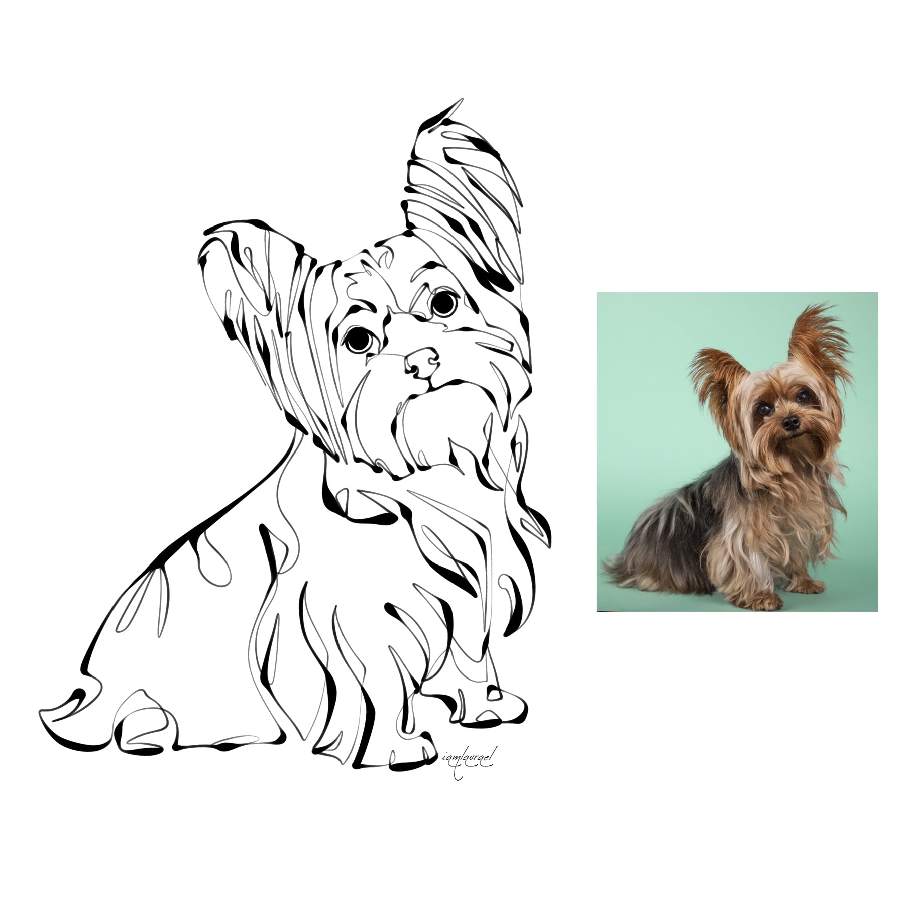Custom Pet Portrait - Line Art Drawing – Stellar Villa
