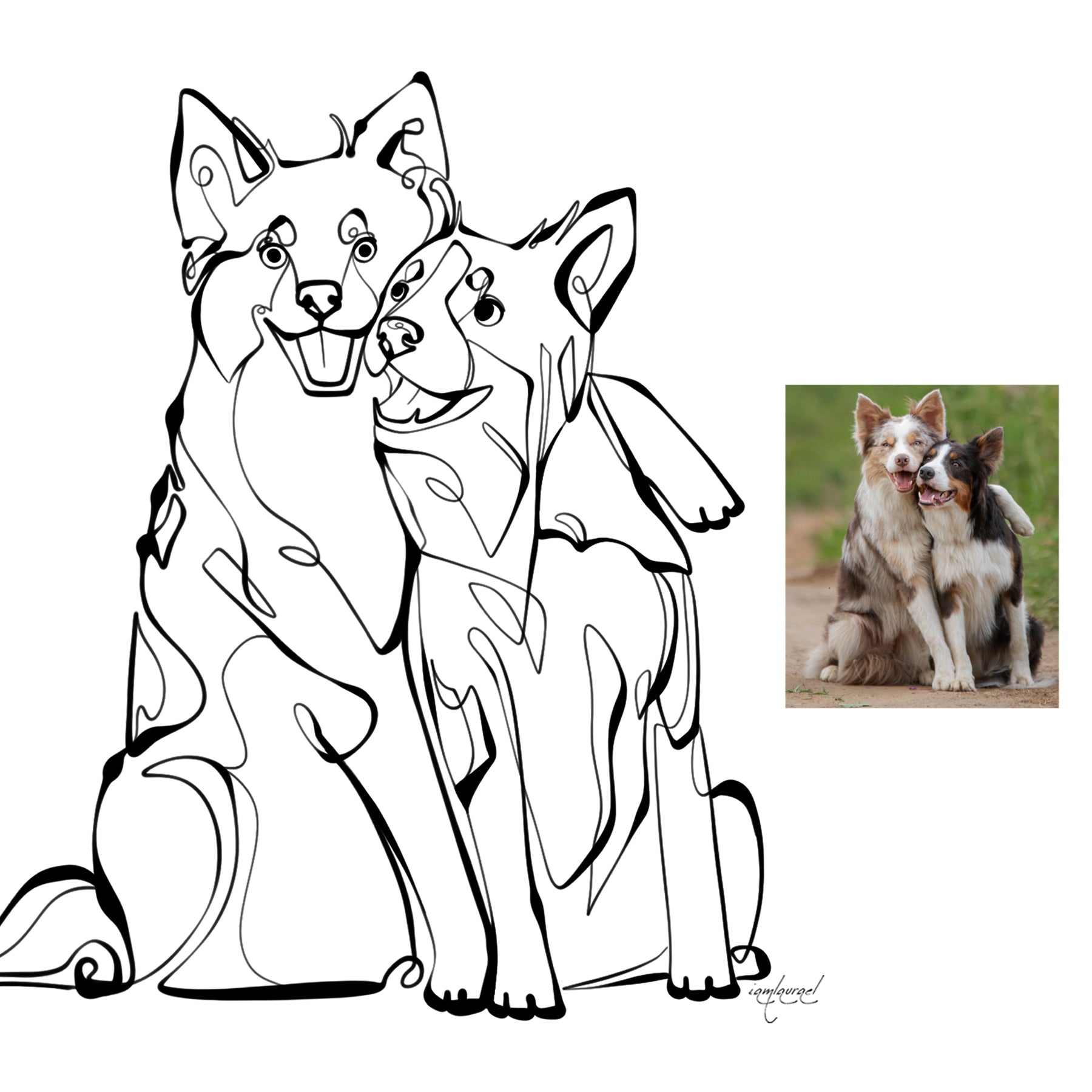 Custom Pet Portrait - Line Art Drawing – Stellar Villa