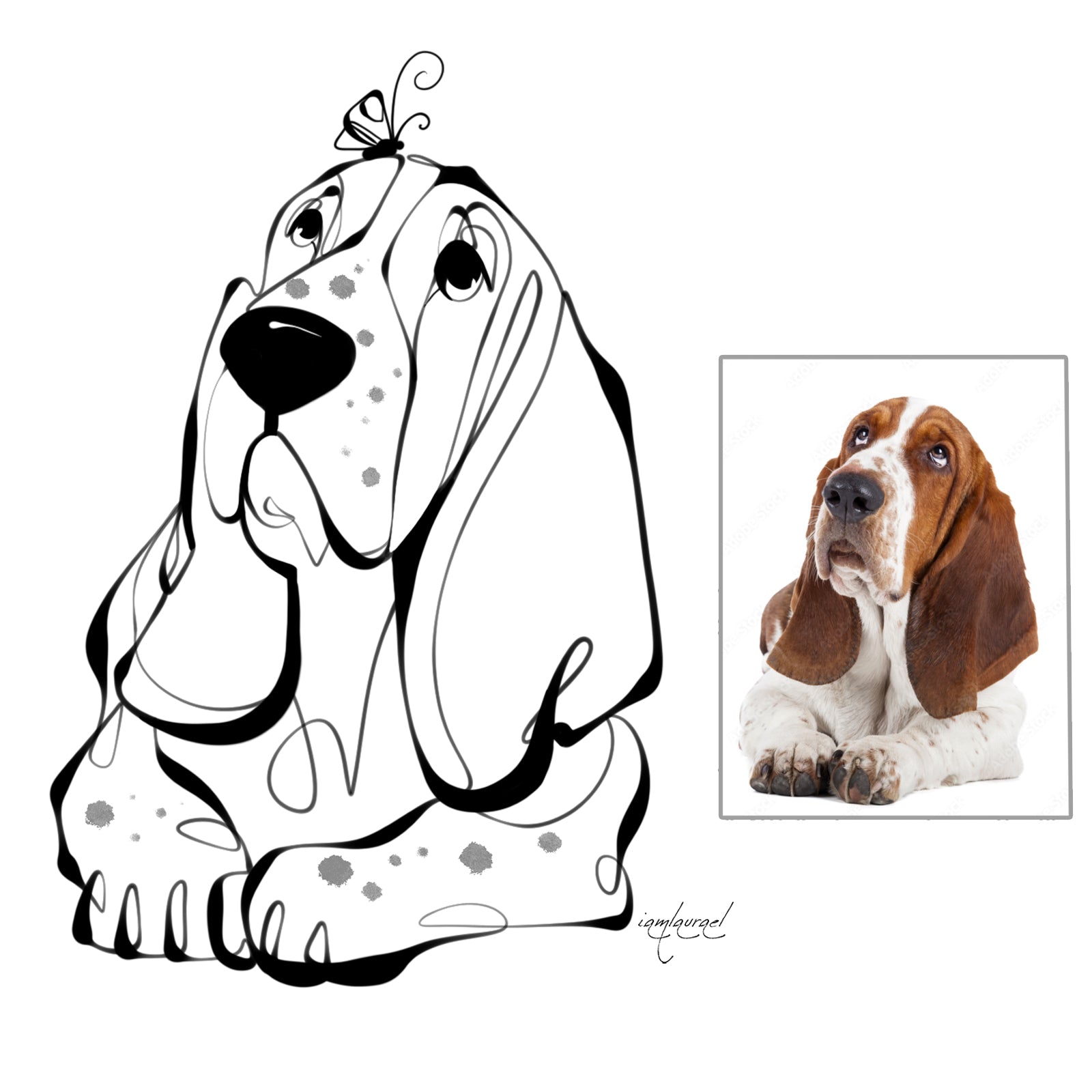 Custom Pet Portrait - Line Art Drawing – Stellar Villa