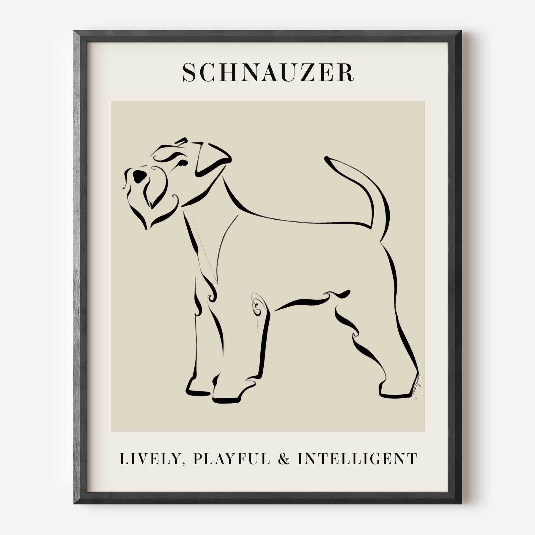 Schnauzer Line Art Print – Stellar Villa