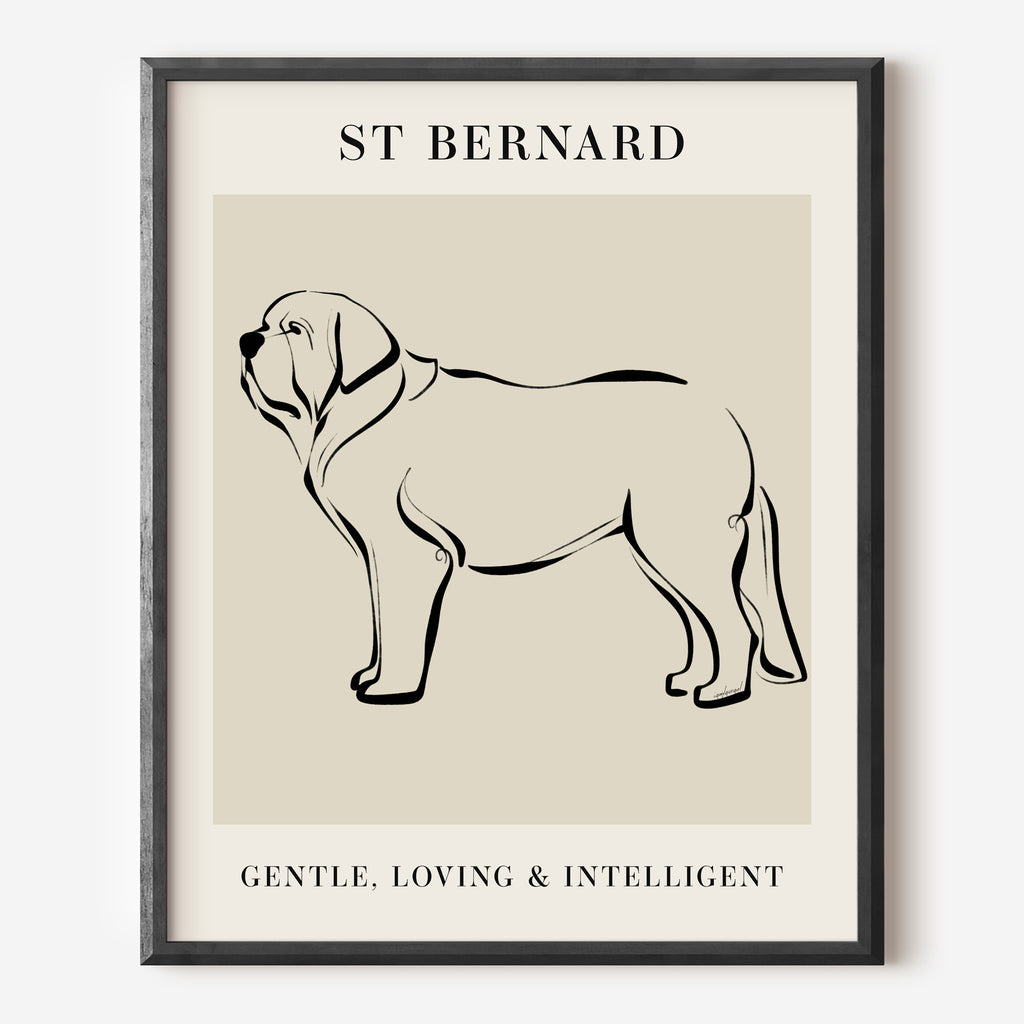 St Bernard Line Art Print – Stellar Villa